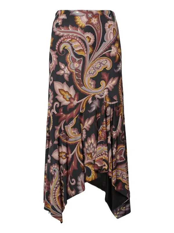 Etro Paisley Print Jersey Maxi Skirt - Multicoloured