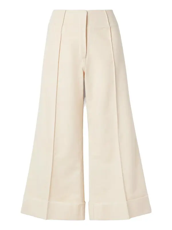 Thank You Have A Good Day Pierrot Cotton Flared Trousers - Neutrals