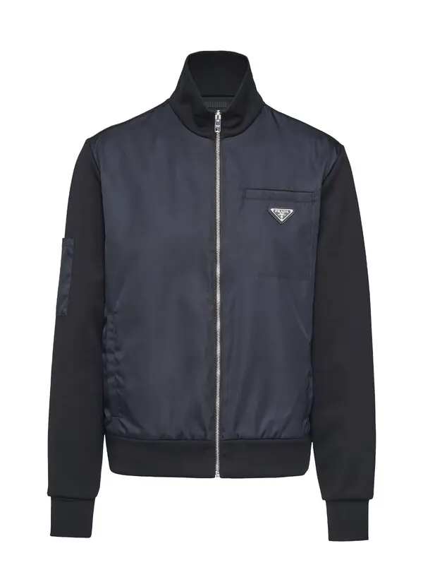 Prada Re-nylon Zip-up Sweatshirt - Black