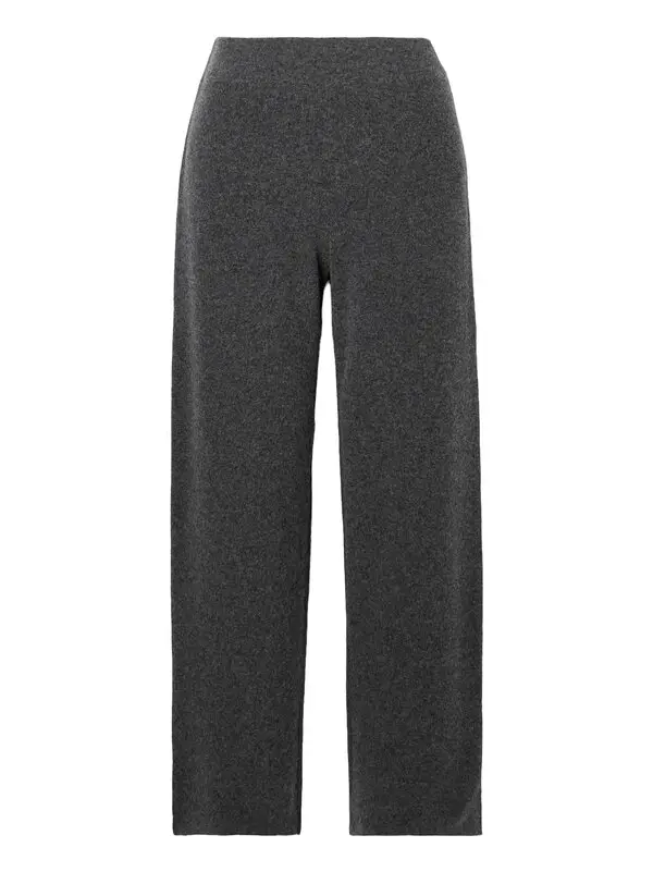 Falke Cropped Wool Straight-leg Pants - Gray