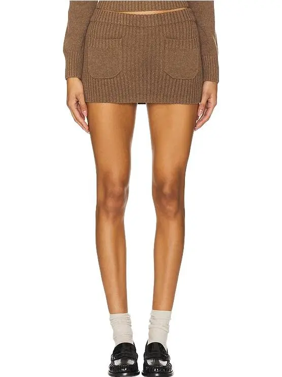 Frankies Bikinis Ashton Cotton Knit Skort - Brown