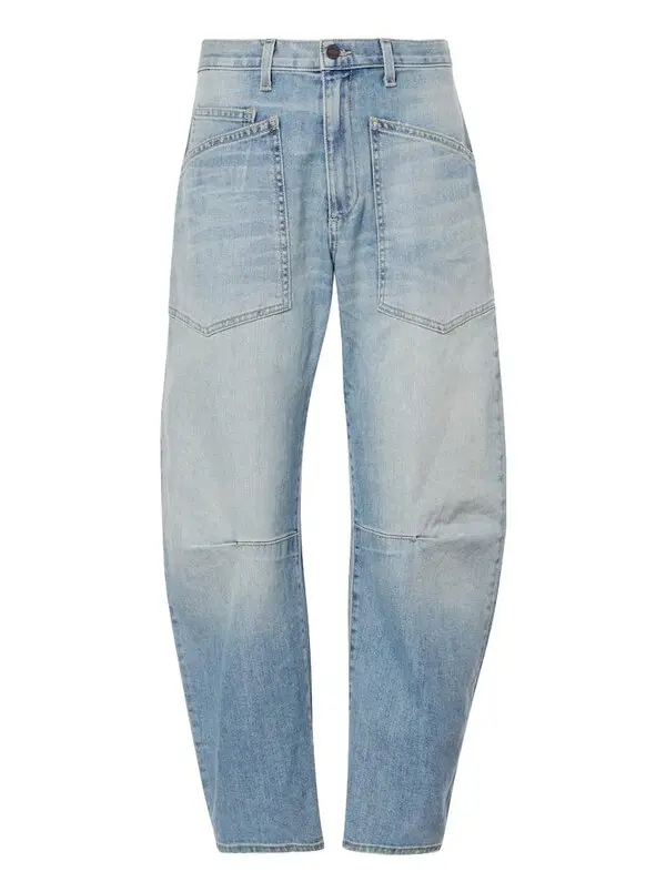 NILI LOTAN Shon High-rise Barrel-leg Jeans In Summer Wash - Blue