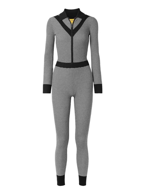 Guest In Residence Speed Skate Ribbed Merino Wool-blend Jumpsuit - Black