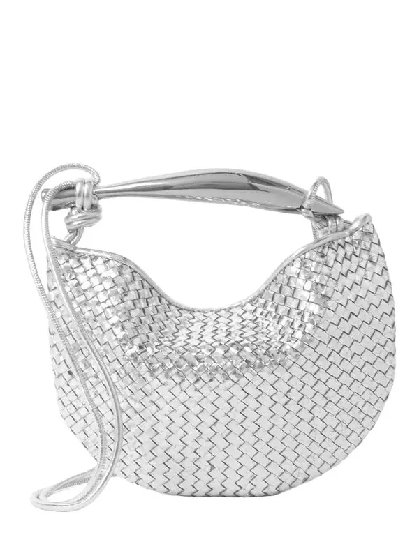 Bottega Veneta Sardine Mini Woven Shoulder Bag - Silver