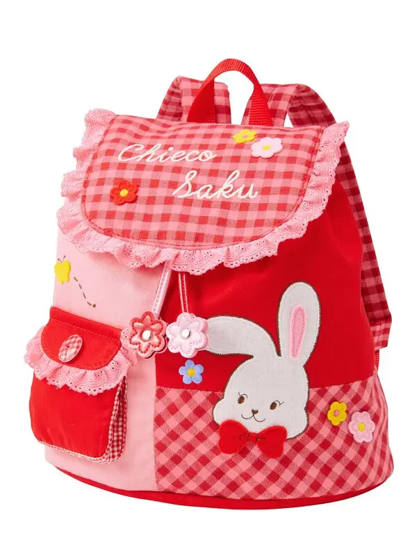 MIKI HOUSE Rabbit Chieco Saku Backpack - Red