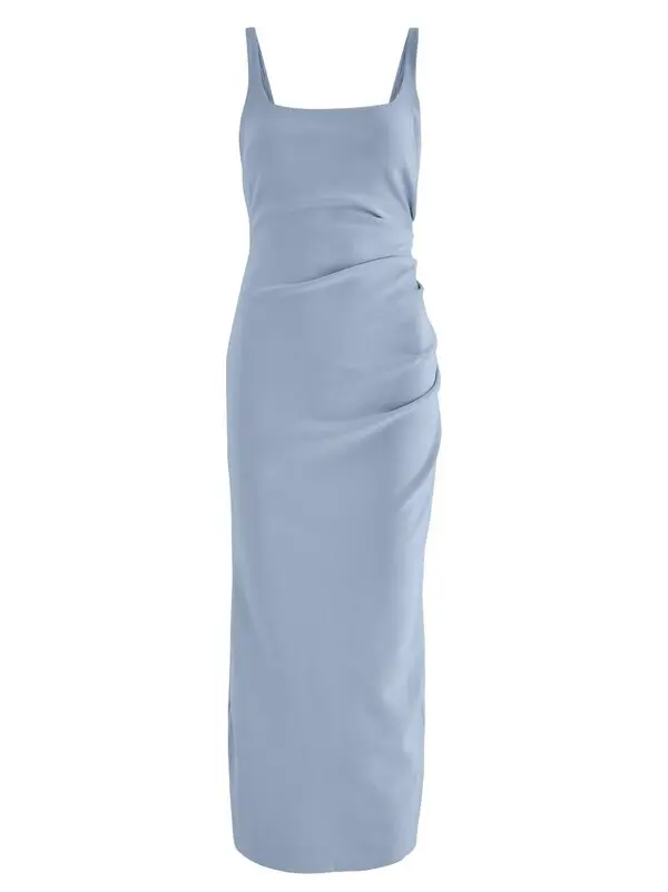 Bec & Bridge Karina Tuck Ruched Midi Dress - Light Blue