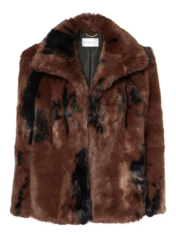 Victoria Beckham Faux Fur Jacket - Brown