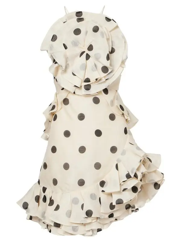 Zimmermann Crush Polka-dot Ruffle Minidress - Multicoloured