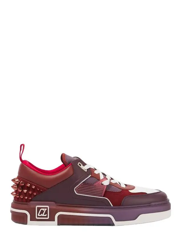 CHRISTIAN LOUBOUTIN Astroloubi Embellished Leather Trainers - Brown
