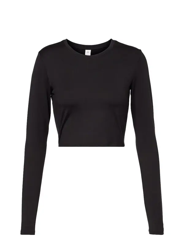 Alo Yoga Alosoft Cropped Technical Top - Black