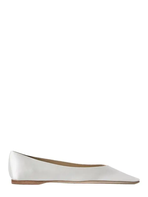 DANIELLE FRANKEL Riley Satin Pointed Toe Ballet Flats - Neutrals