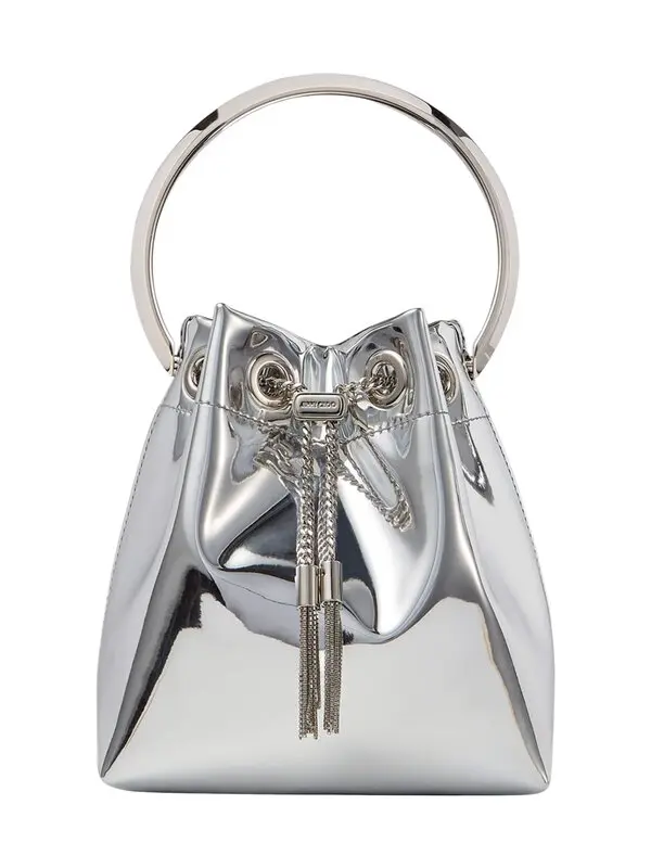 JIMMY CHOO Bon Bon Top-handle Bag With Crystal Embellishments - Silver