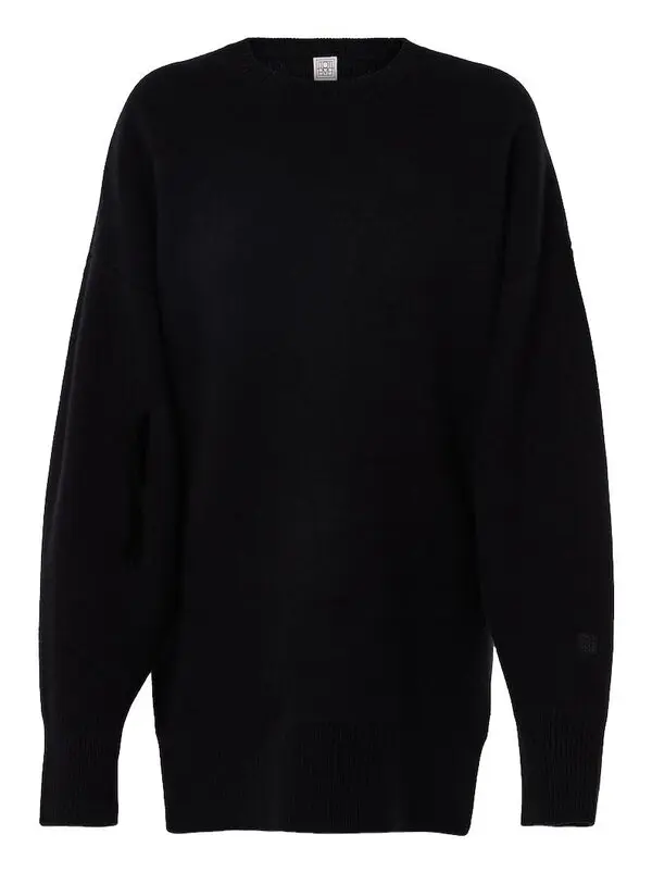 TOTEME Wool And Cashmere-blend Crew Neck Sweater - Black