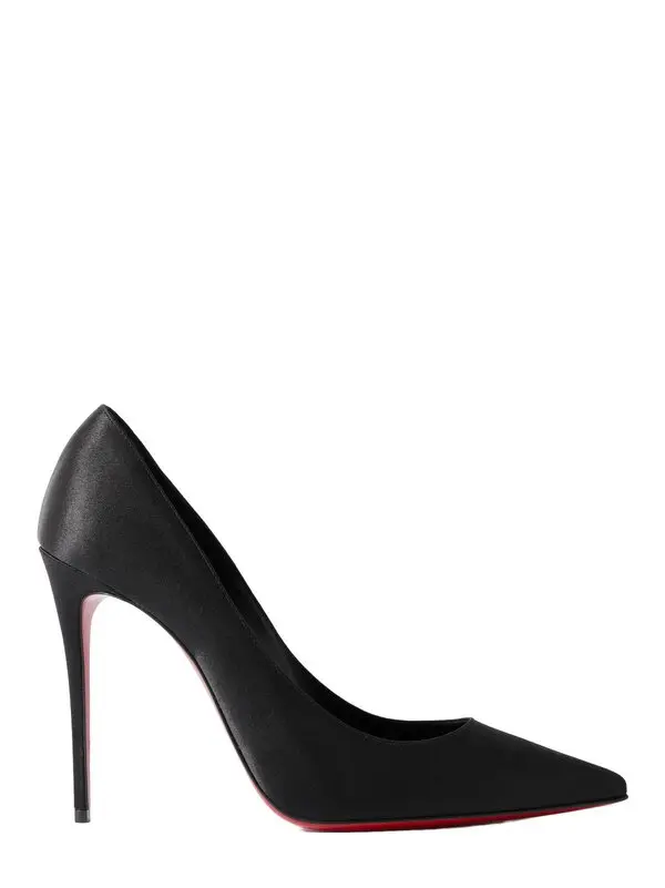 CHRISTIAN LOUBOUTIN Classic Kate 100 Satin-crepe Pumps - Black