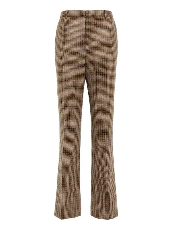 Loewe X Howl's Moving Castle Checked High-rise Wool Pants - Multicoloured