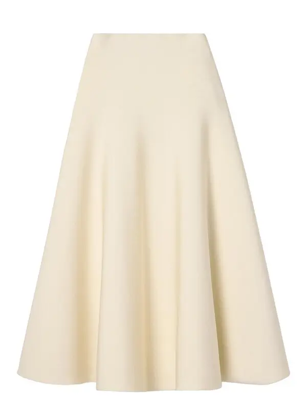 THE ROW Harley Stretch-knit Midi Skirt - Ecru