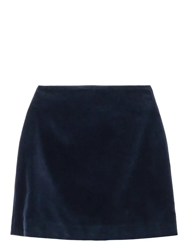 BLAZÉ MILANO Coci Cotton-velvet Mini Skirt - Blue