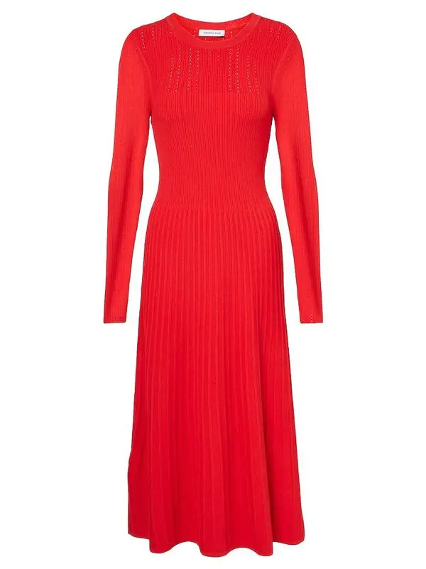 Veronica Beard Ribbed-knit Sweater Dress - Red