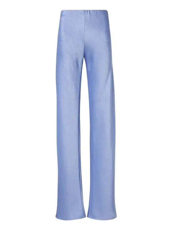 Vince High-rise Satin Wide-leg Trousers - Blue