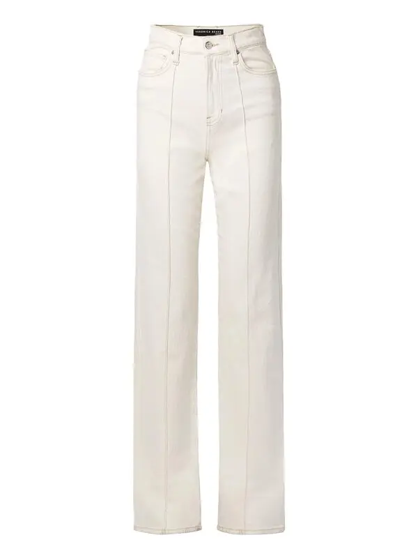 Veronica Beard Dylan High-rise Straight-leg Jeans - Neutrals