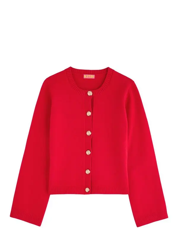 KITRI Cleo Knitted Cardigan - Red
