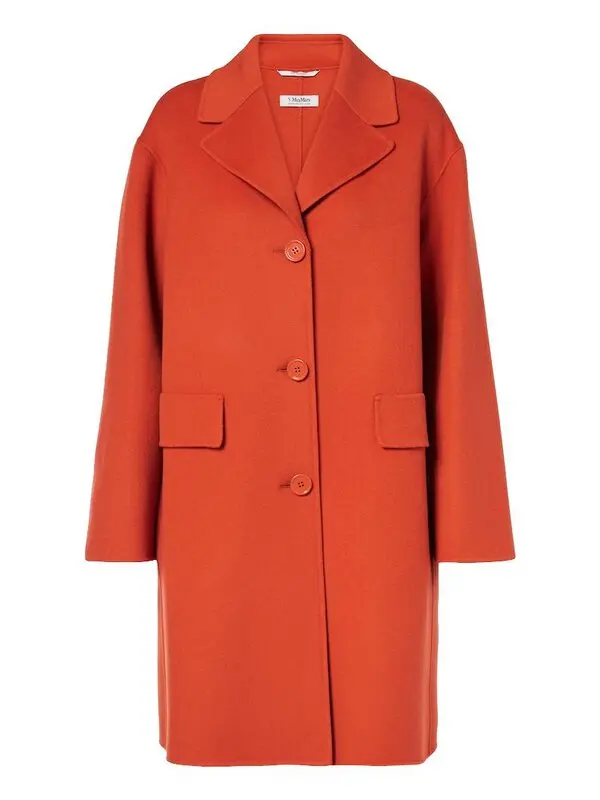 Max Mara Single-breasted Wool Coat - Orange