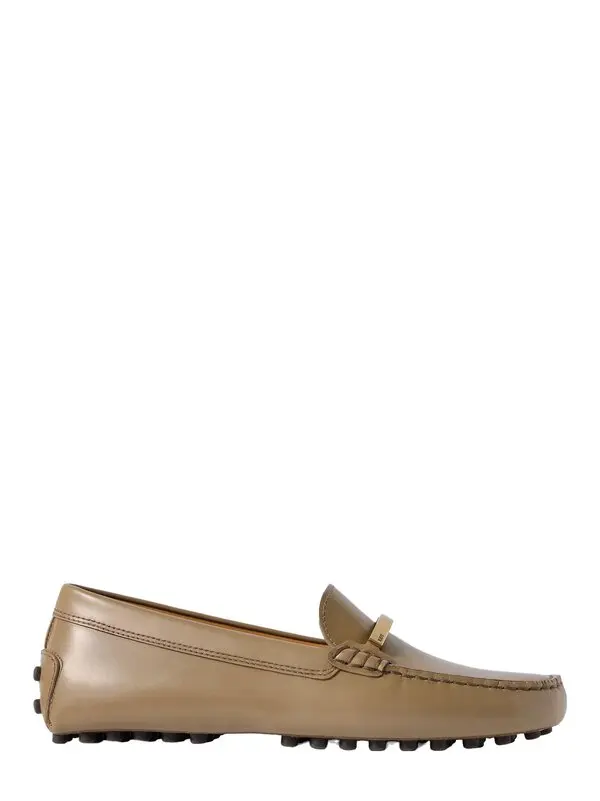 TOD'S Gommino Embellished Leather Loafers - Neutrals