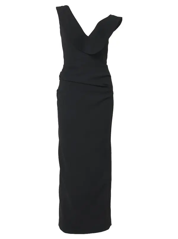 Maticevski Ivory Glow Ruffled Maxi Dress - Black