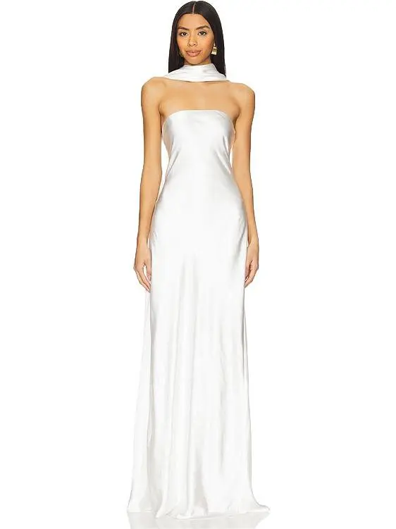 Misha Collection Lilia Sash Neck Maxi Dress In . Also - Ivory