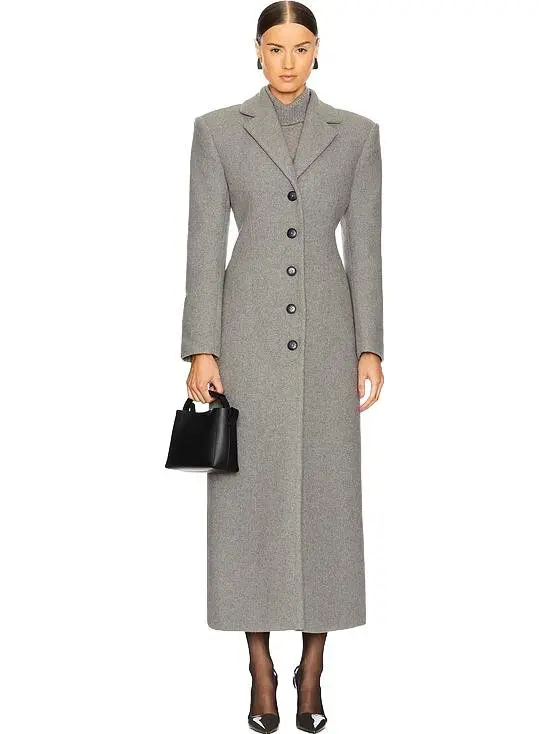 EAVES Yaron Manteco Wool Coat In . Also - Grey