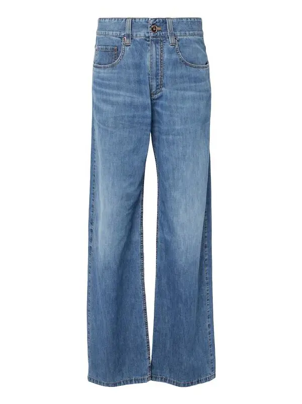 Brunello Cucinelli Mid-rise Straight Jeans - Blue