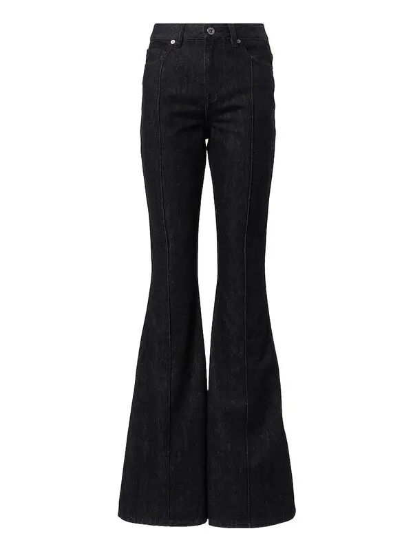 SELF-PORTRAIT High-rise Flared Jeans - Black