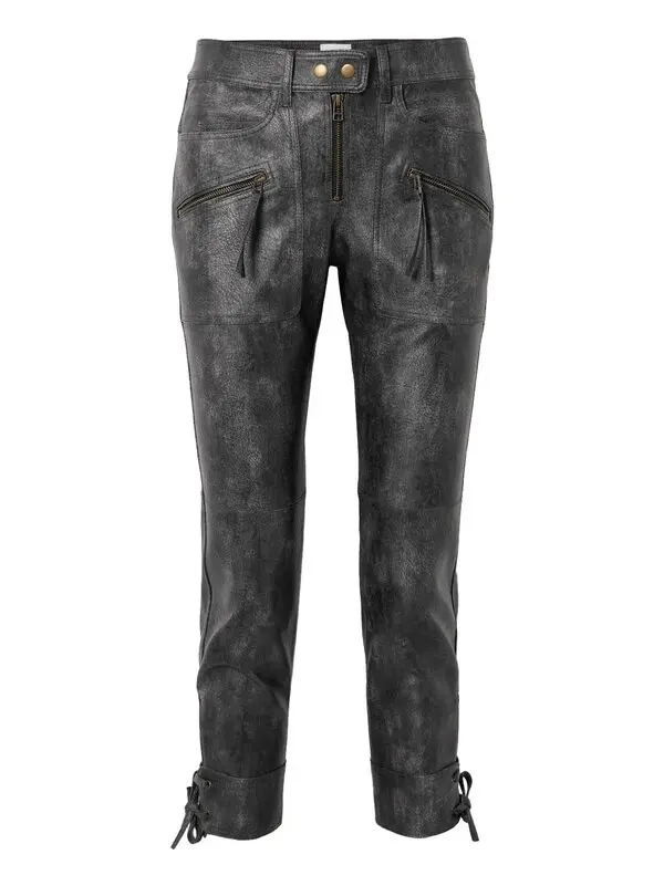 MARANT ETOILE Cindy Cropped Lace-up Pants - Black
