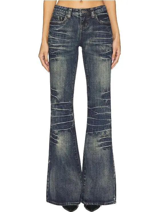 JADED LONDON Extreme Flare Jeans - Blue