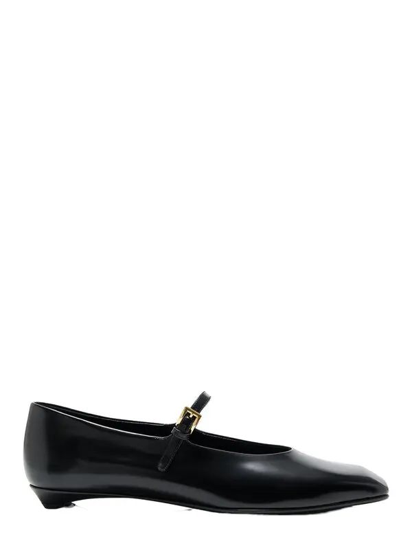 Prada Leather Ballet Flats - Black