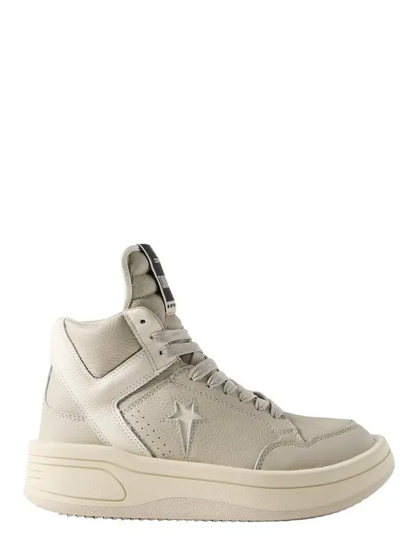 Rick Owens X Converse Turbowpn Textured-leather High-top Sneakers - Neutrals