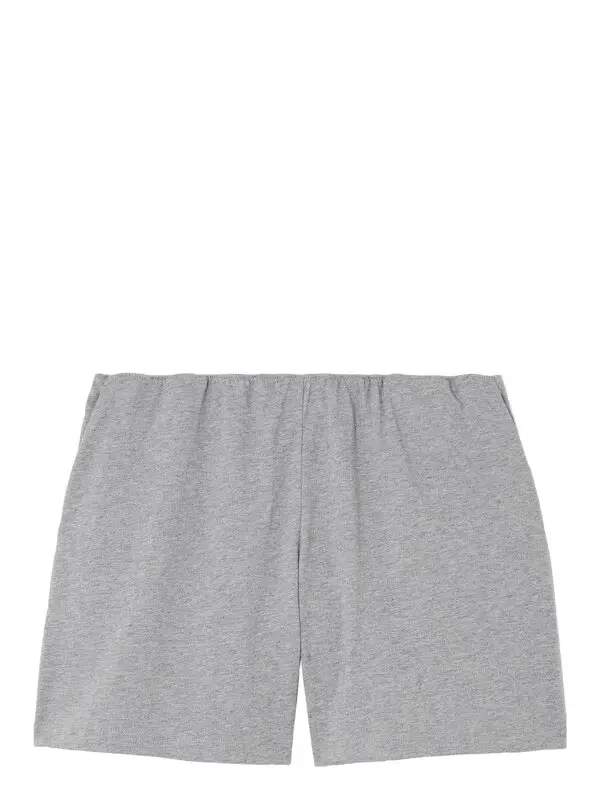 Skin Two-tone Organic Pima Cotton-jersey Shorts - Gray