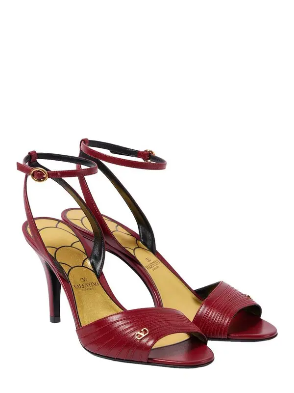 Valentino Garavani Leather Sandals - Red