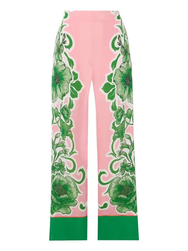 Borgo De Nor Havana Floral-print Crepe Straight-leg Trousers - Multi