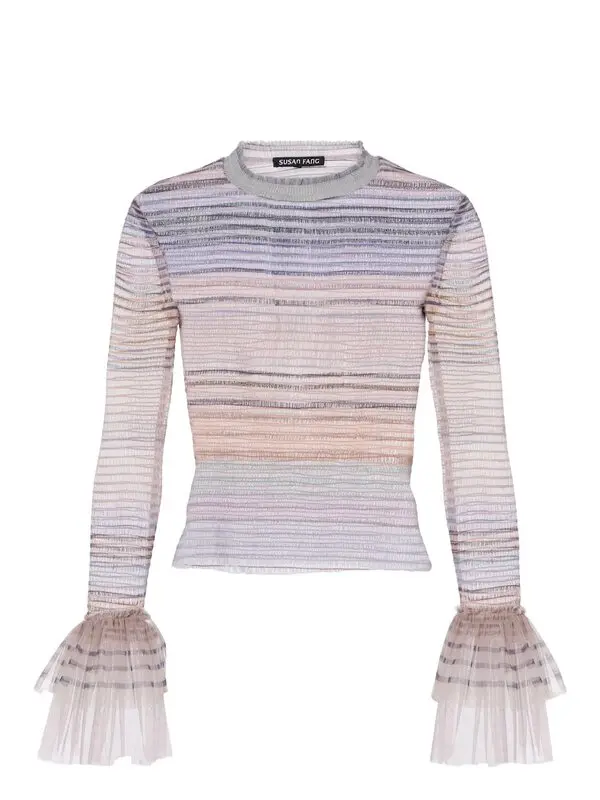 SUSAN FANG Printed Sheer Tulle Top - Multicoloured