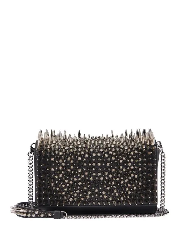 CHRISTIAN LOUBOUTIN Paloma Spiked Leather Clutch - Black