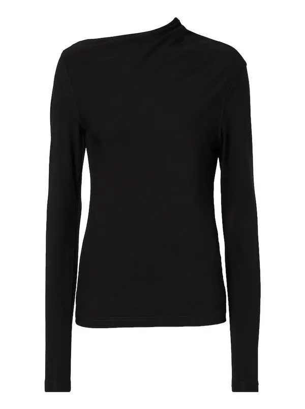 TOTEME Draped Jersey Top - Black