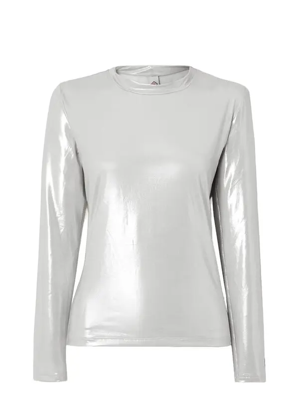 JETSET Glazy Metallic Stretch-jersey Ski Top - Silver