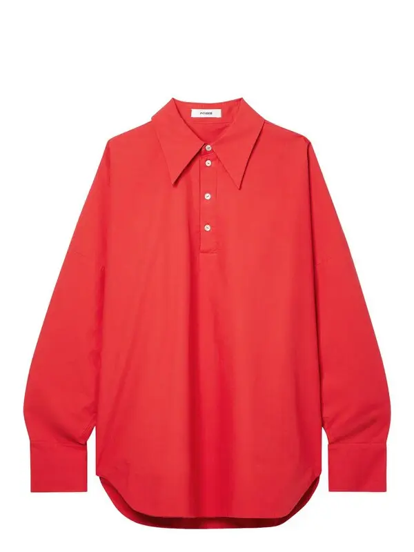 INTERIOR The Regatta Oversized Cotton-poplin Shirt - Red