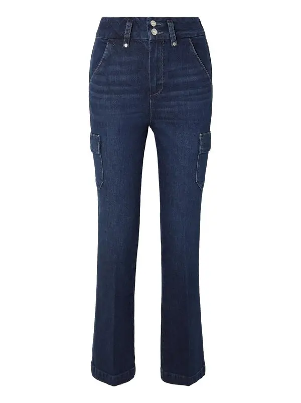 Paige Dion High-rise Flared Cargo Jeans - Blue