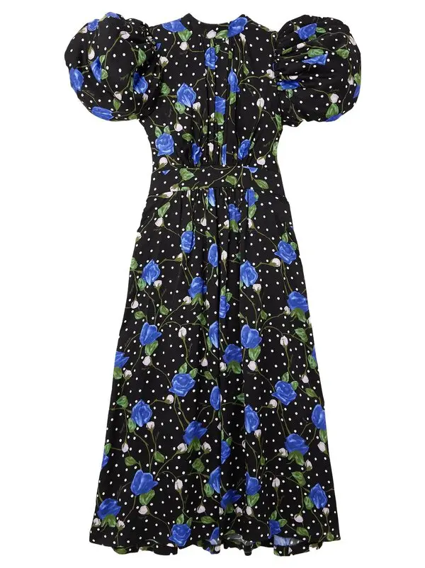 ROTATE BY BIRGER CHRISTENSEN Noon Open-back Printed Satin Midi Dress - Multi