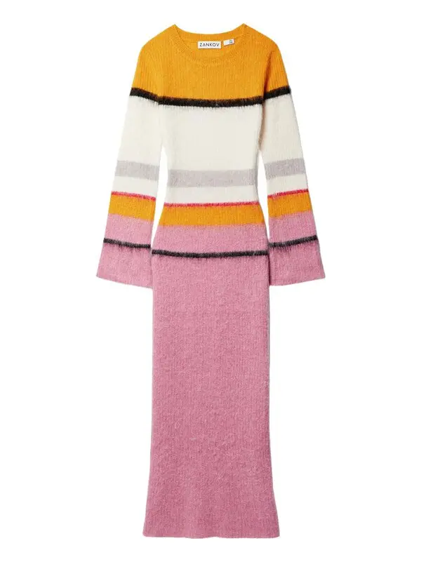 ZANKOV Matilda Striped Brushed Knitted Maxi Dress - Multi