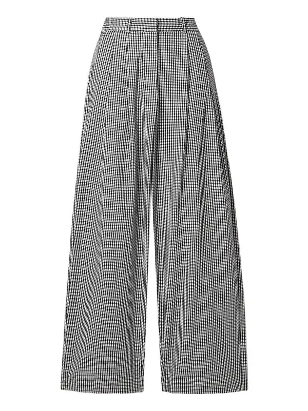 Proenza Schouler White Label Amber Pleated Gingham Wide-leg Trousers - Multi