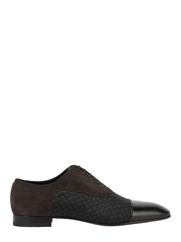 CHRISTIAN LOUBOUTIN Grego Leather-trimmed Oxford Shoes - Multicoloured