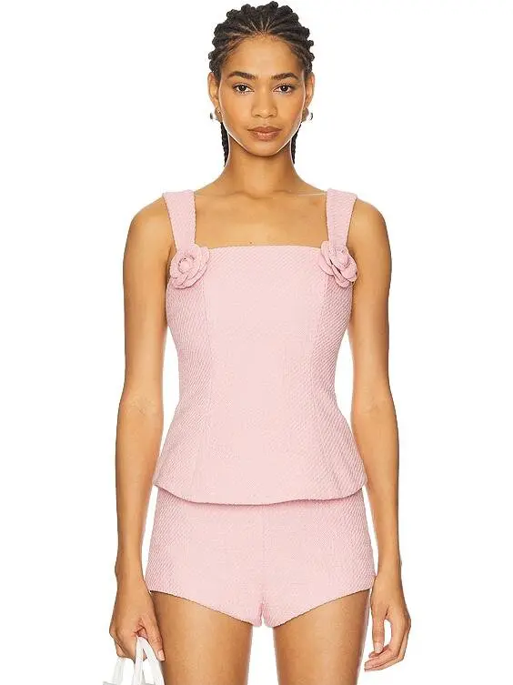 Majorelle Clemence Top With Rosette Accent - Blush
